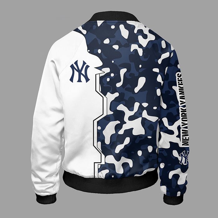 New York Yankees Camouflage Blue Bomber Jacket TBJ4396 – We sell ...