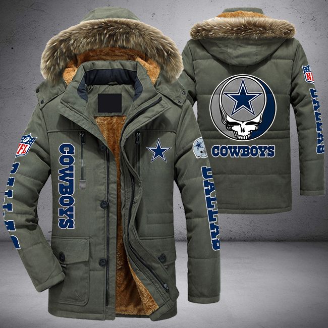 NFC Dallas Cowboys Skull Parka Jacket Fleece Coat Winter PJF1075 – We ...
